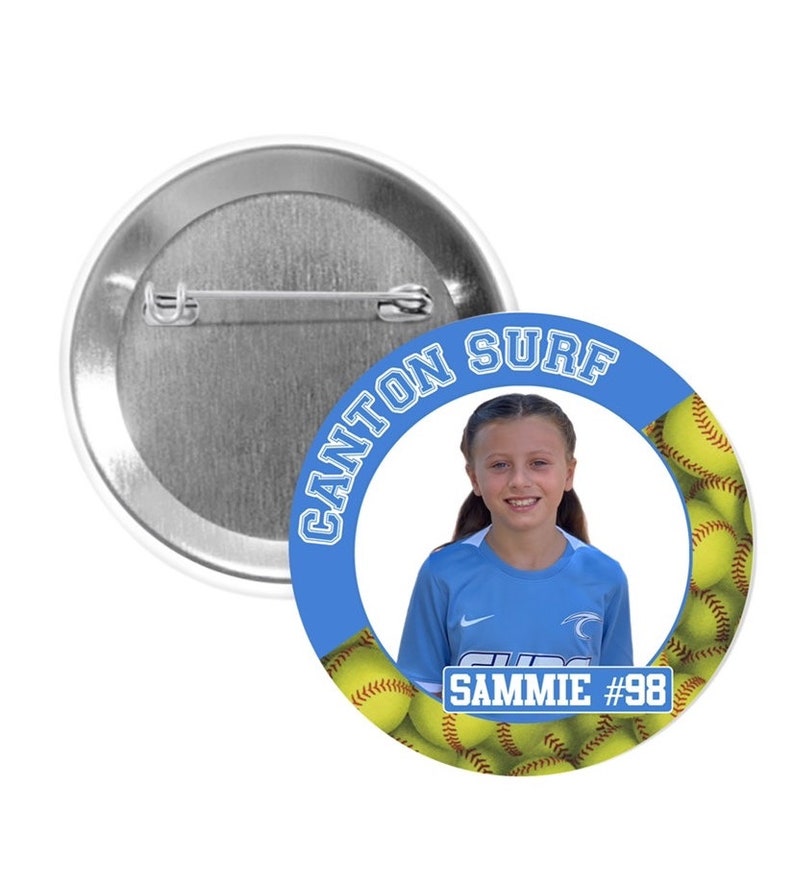 Personalized Sports Player Button Badge Pin Player Name - Etsy