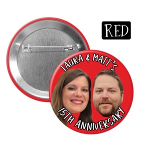 Anniversary Couple Pins, Floating Heads Button, Face Pins, 2.25 or 3 ...