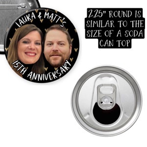Anniversary Couple Pins, Floating Heads Button, Face Pins, 2.25 or 3 ...