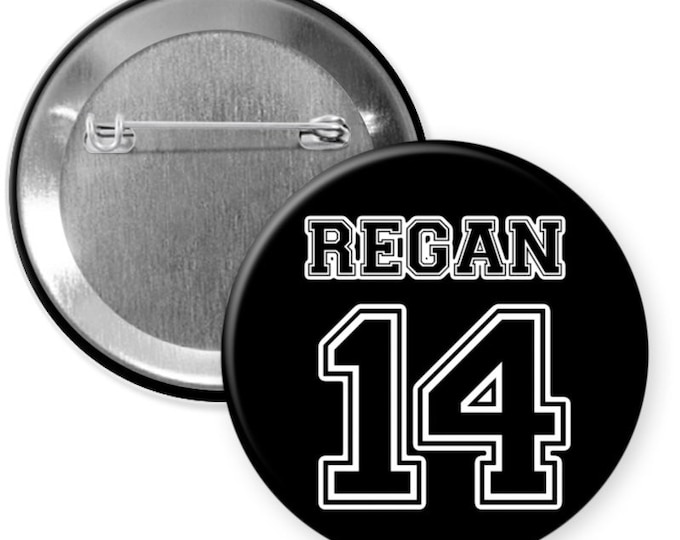 Sports Team Button, Personalized Pins for School Teams, Team Mom Dad ...