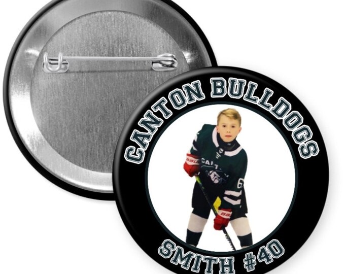 Sports Team Button, Personalized Pins for School Teams, Team Mom Dad ...