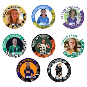 Personalized Sports Player Button Badge Pin, Player Name Number, Custom ...