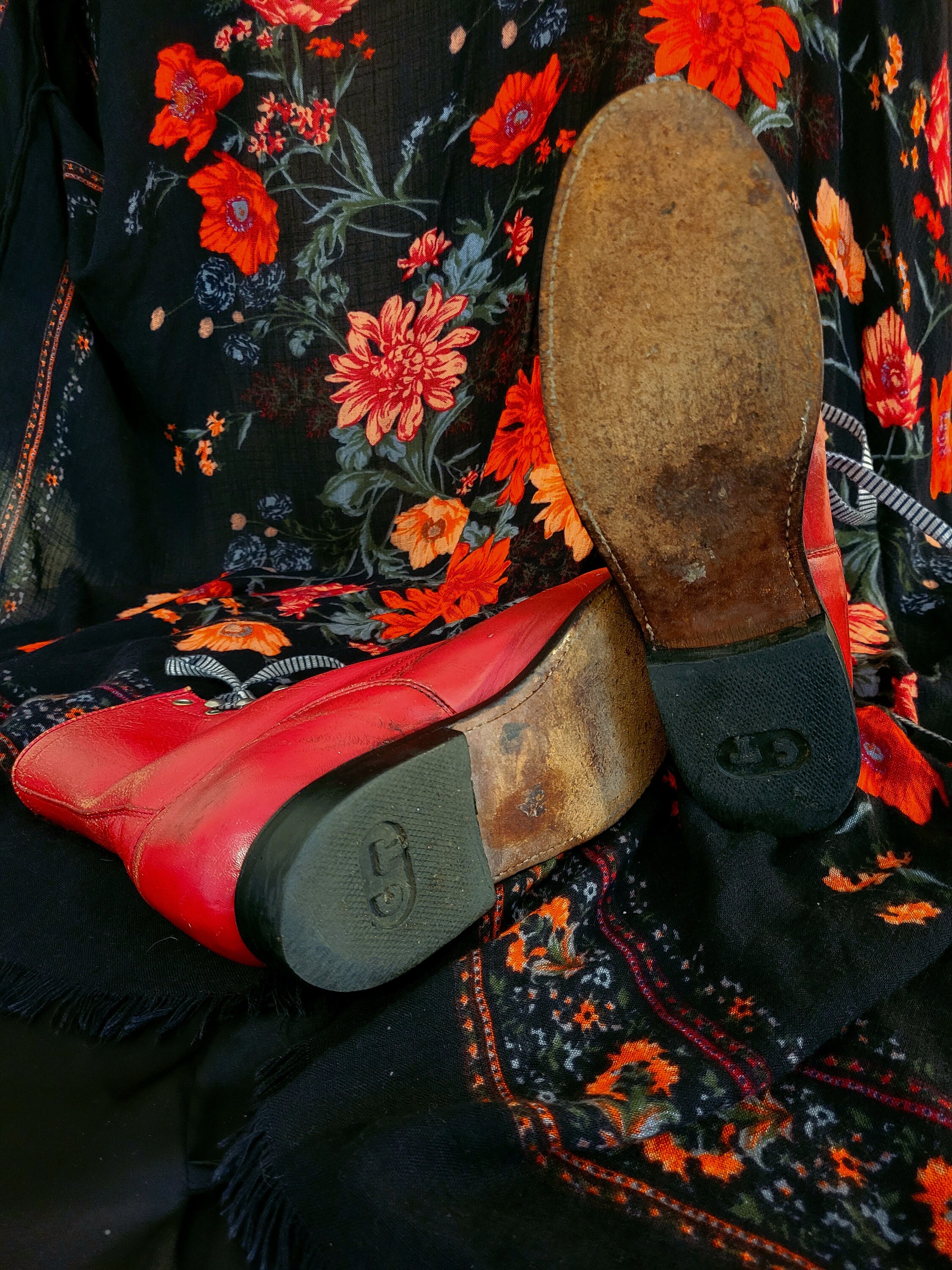 RARE Vintage 90s Grunge RED Leather Lace up Combat Rodeo Boots Cowtown ...