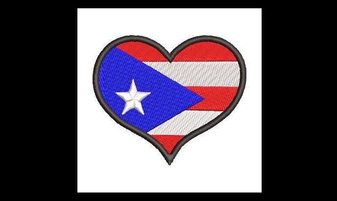 Heart of Puerto Rico Flag Embroidery File Ideal for Patches! - Etsy