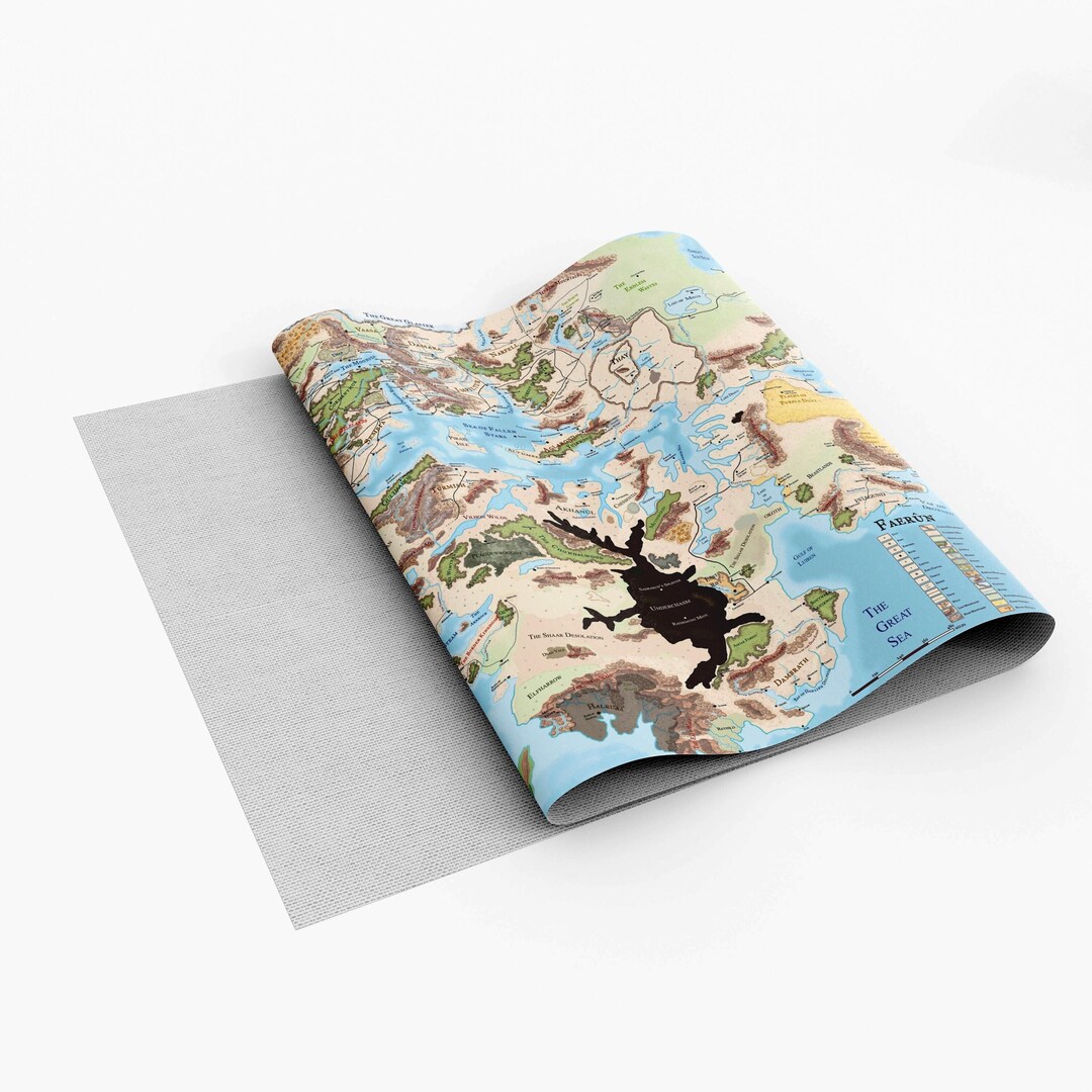 Forgotten Realms Map Canvas Print - Premium Quality Battlemap Print on ...