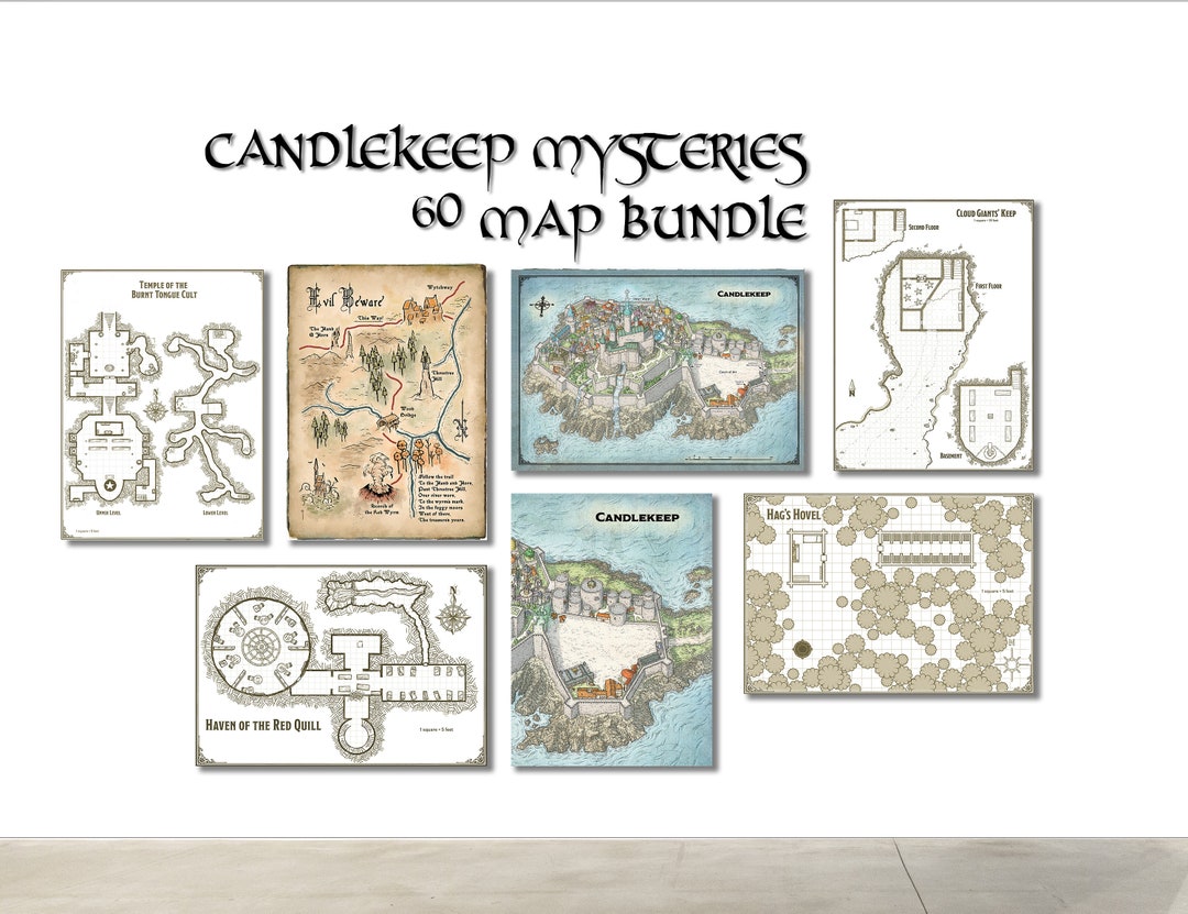 Candle Keep Mysteries Adventure Map Bundle Quality Prints on Matte ...