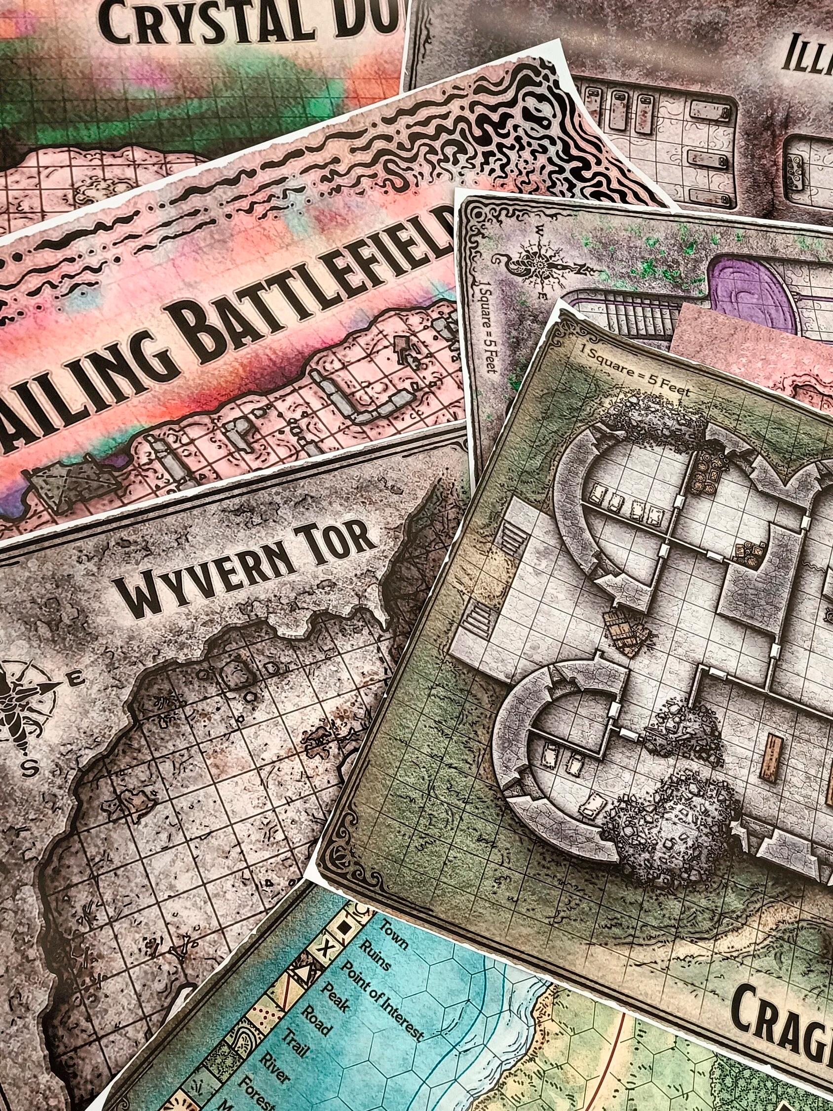 The Shattered Obelisk Full-size True 1" Inch Grid Map Prints on Poster ...