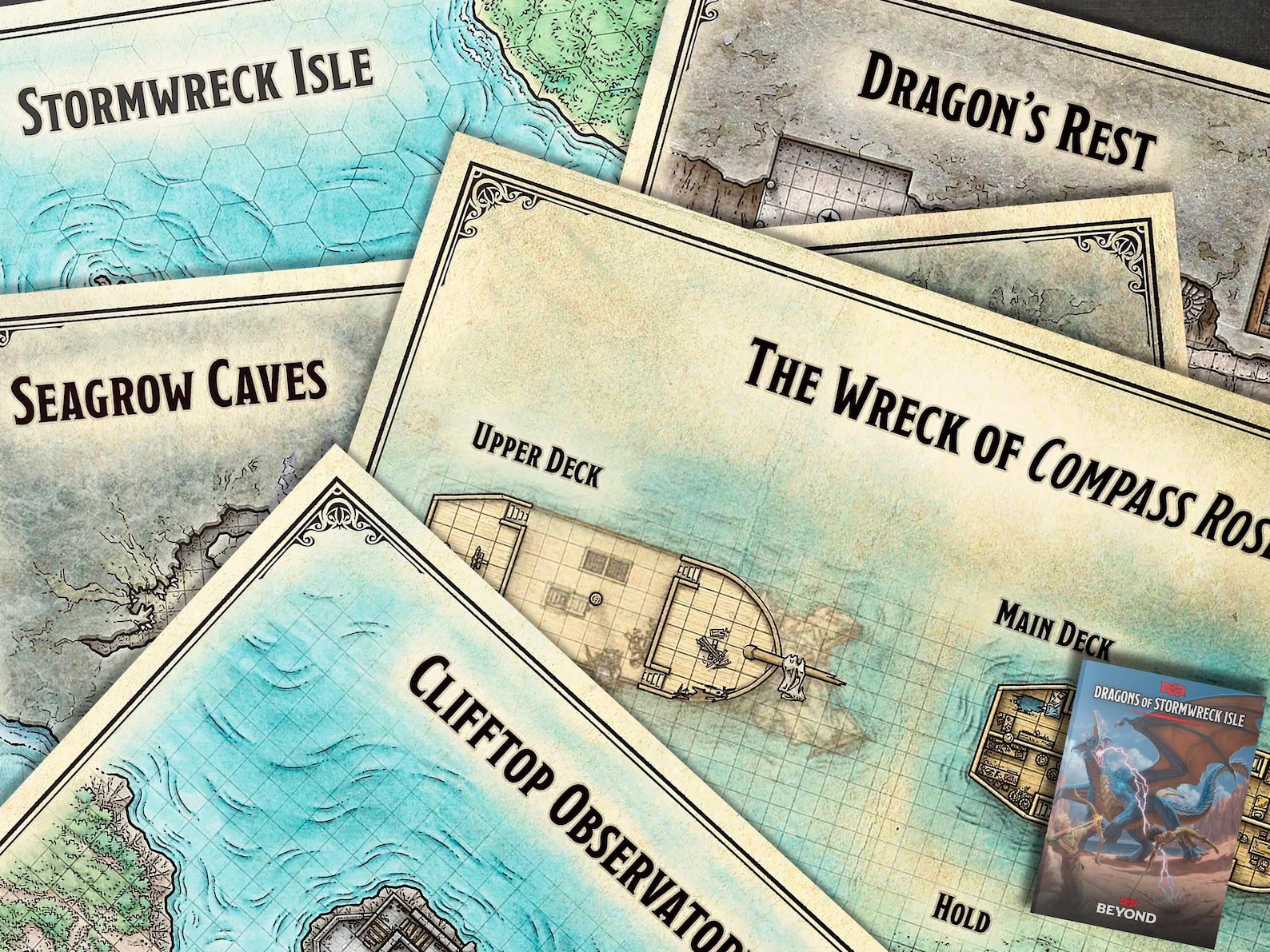 Dragons of Stormwreck Isle Battle Maps – 5 Full-size 1" Inch Grid Maps ...