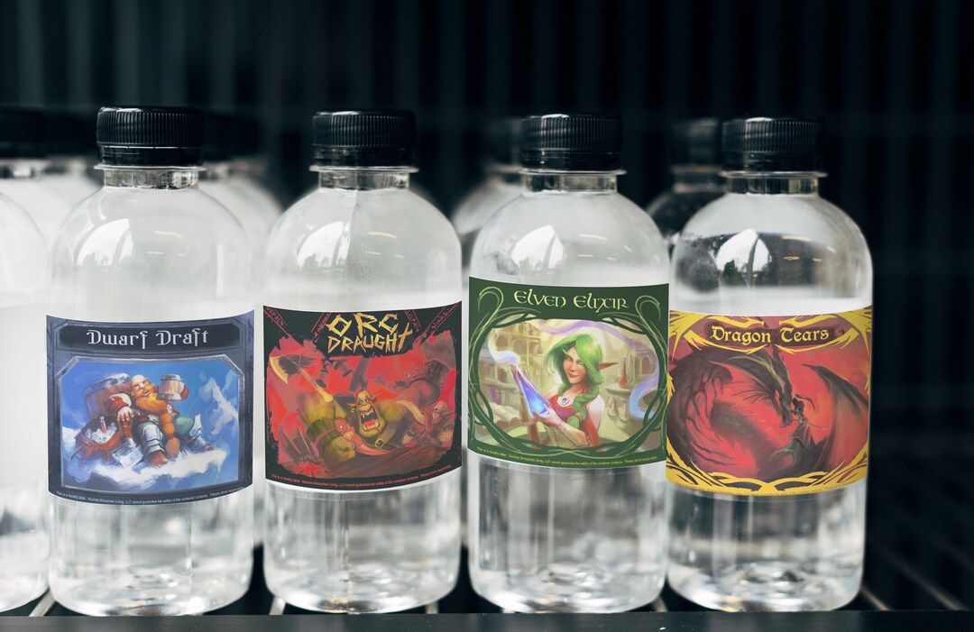 RPG Game Night Bottle Labels on Glossy Adhesive Photopaper - Etsy