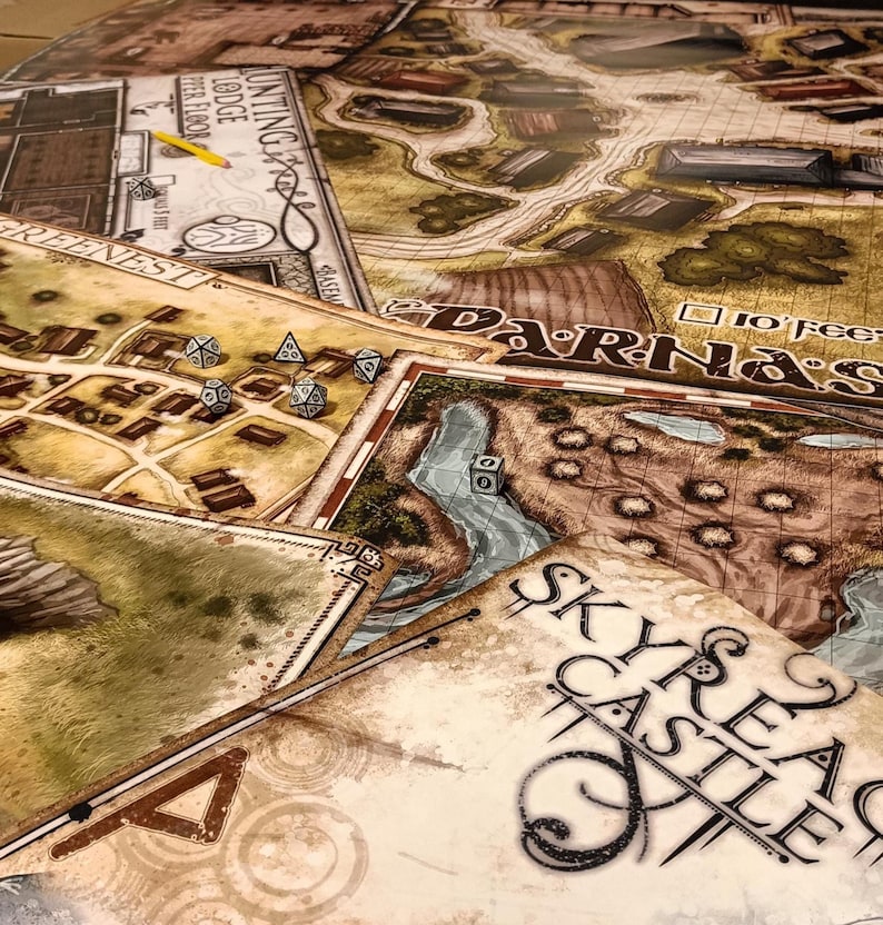Tyranny of Dragons Full-size True 1" Inch Grid Map Prints on Poster ...