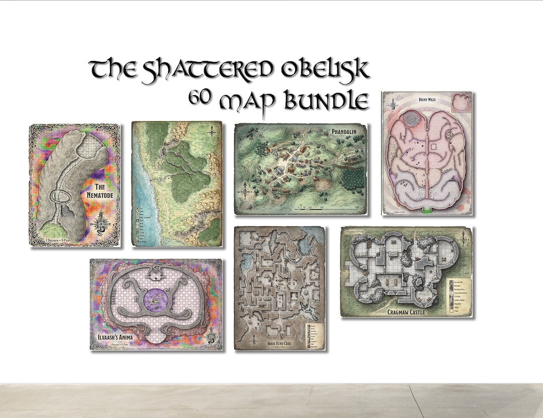 The Shattered Obelisk Adventure Map Bundle Quality Prints on Matte ...