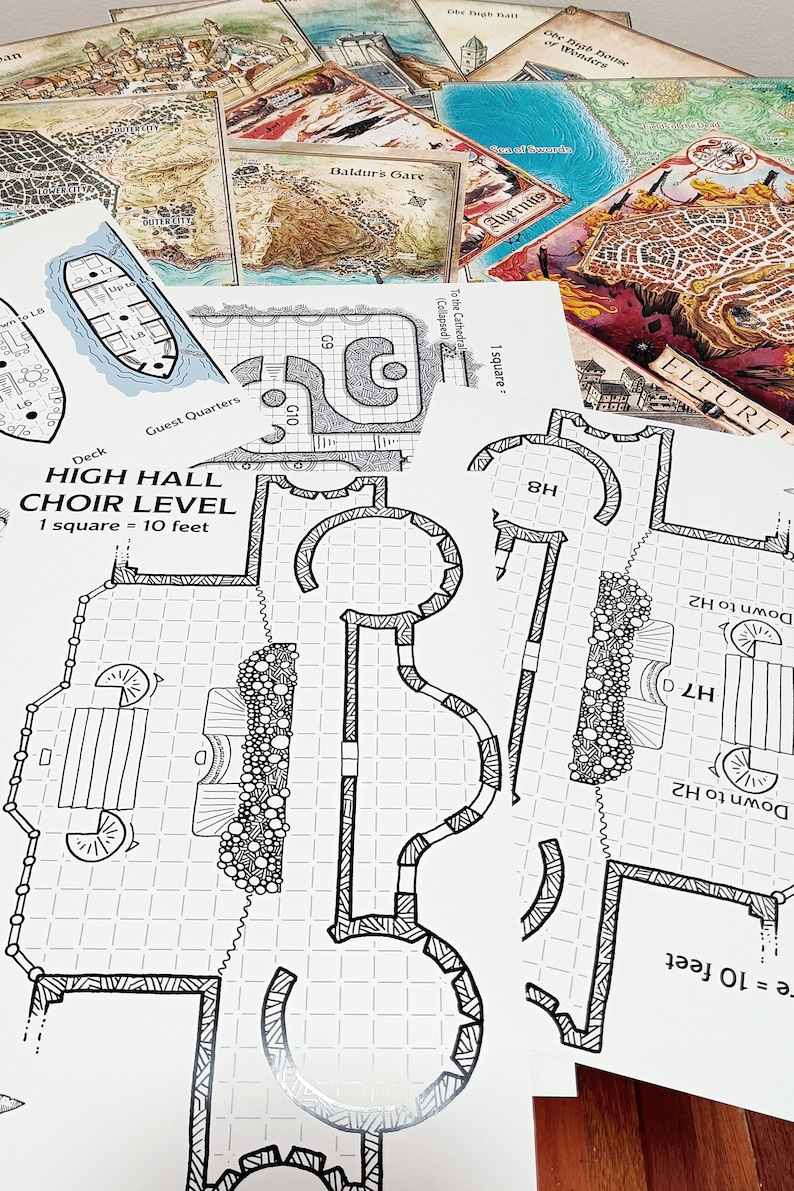 BG Descent Into Avernus Adventure Map Bundle Quality Prints on Matte ...