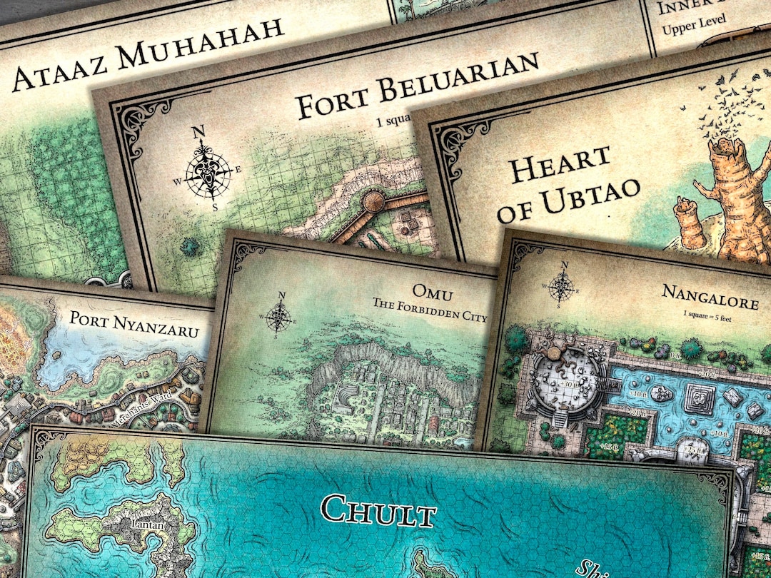Tomb of Annihilation Full-size True 1" Inch Grid Map Prints on Poster ...