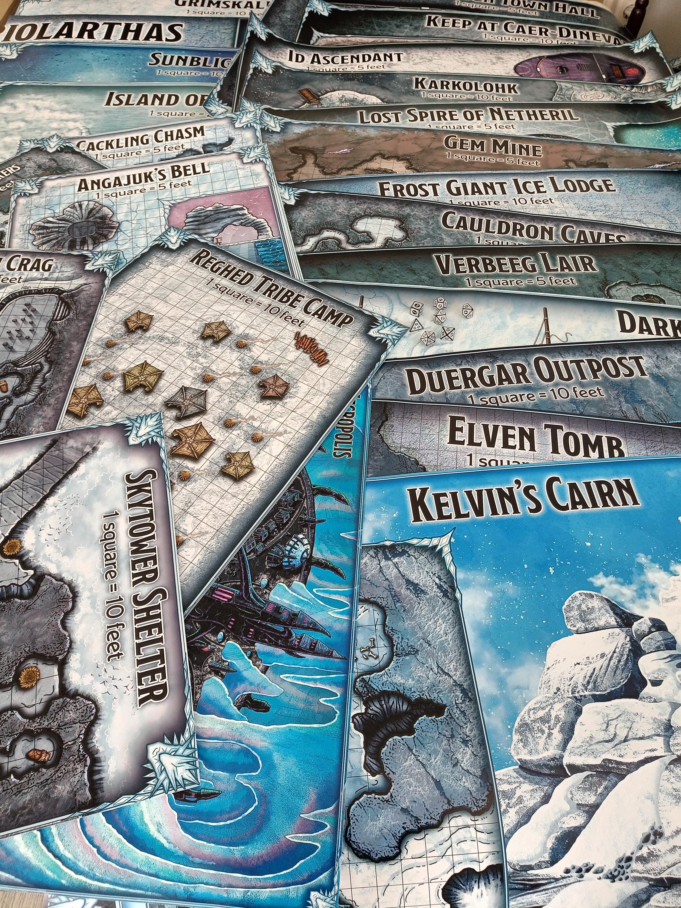 Icewind Dale Rime of the Frostmaiden Full-size True 1" Inch Grid Map ...