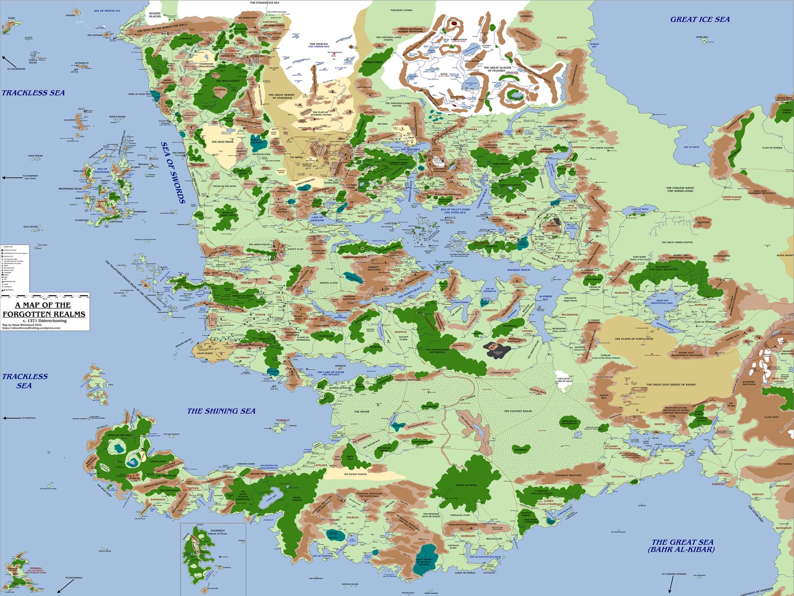 Forgotten Realms Canvas Print Game World Map High Grade | Etsy