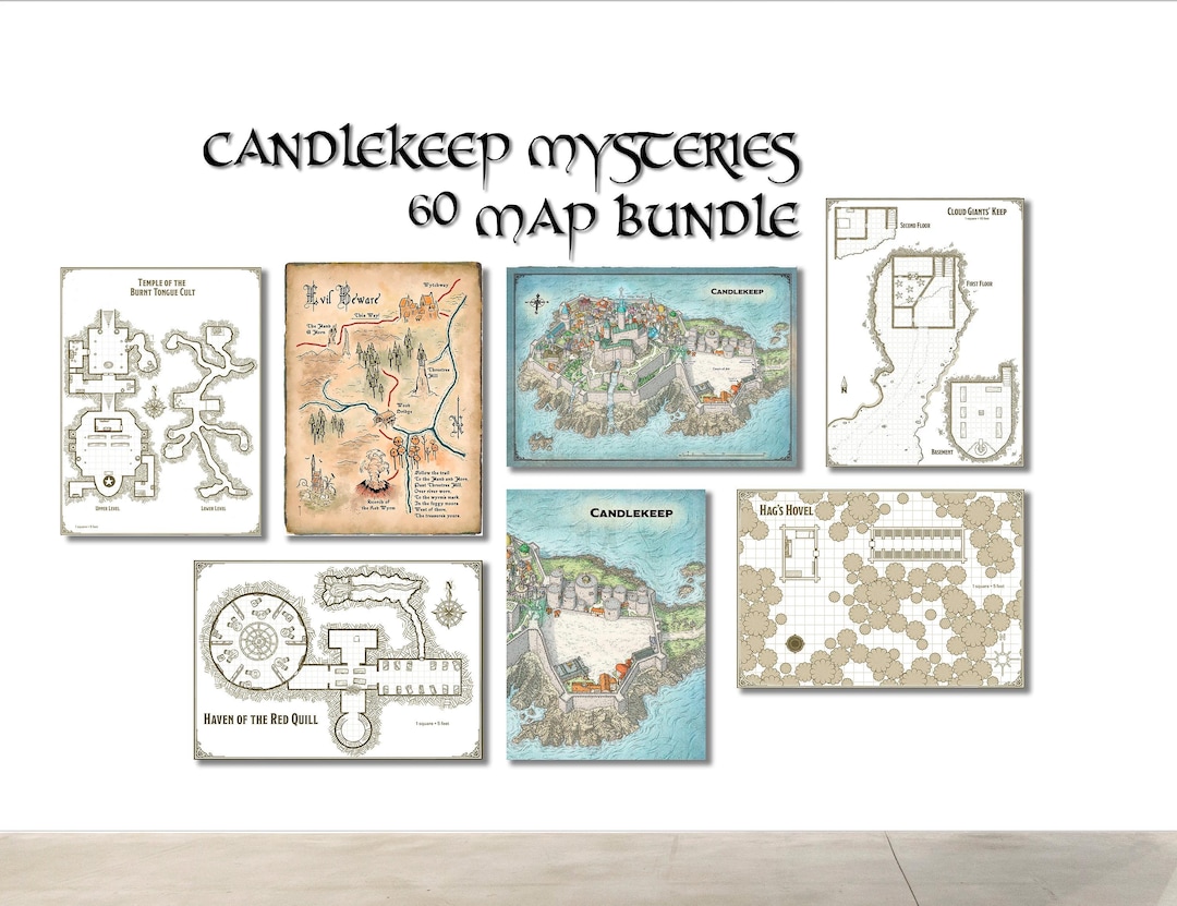 Candle Keep Mysteries Adventure Map Bundle Quality Prints on Matte ...