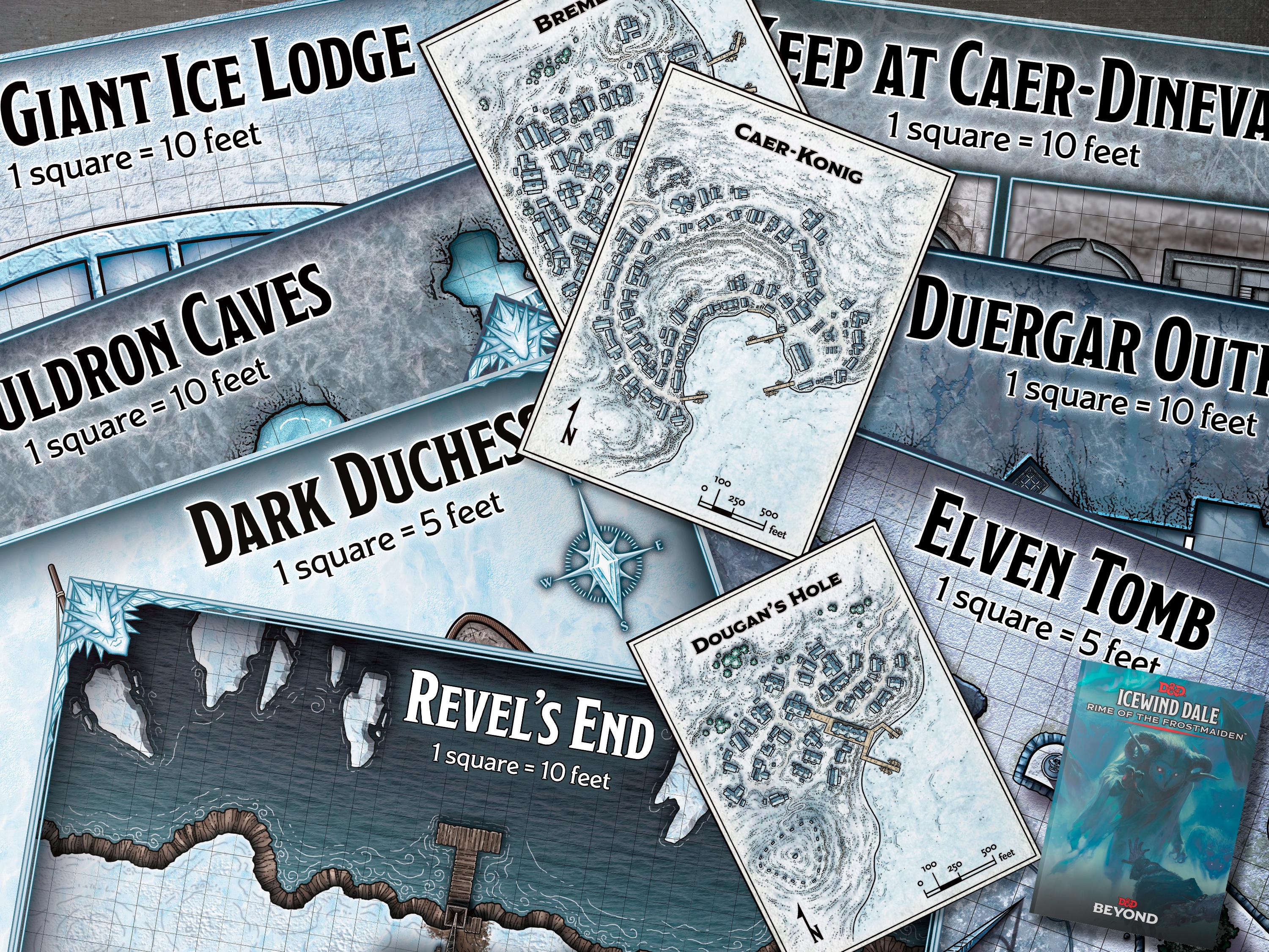 Icewind Dale Rime of the Frostmaiden Full-size True 1" Inch Grid Map ...