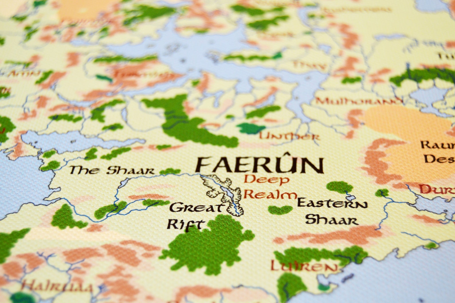 Toril Canvas Print World Map High Grade Roll Up Cotton | Etsy