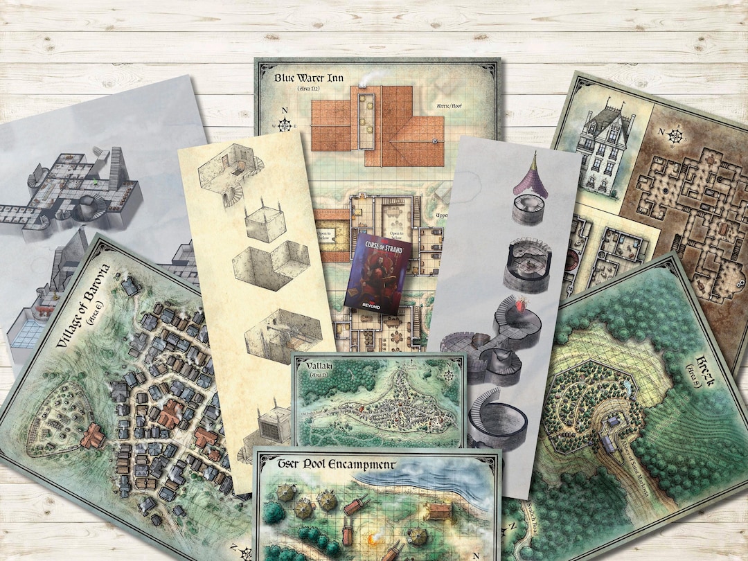 Curse of Strahd Full-size True 1" Inch Grid Map Prints on Poster Paper ...