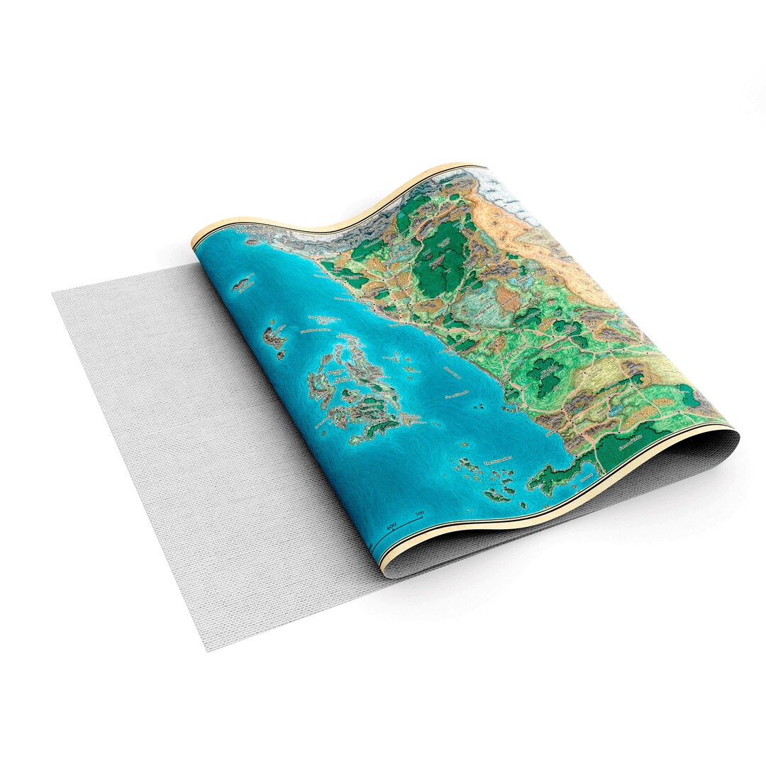 Sword Coast Map Canvas Print High Quality Battlemap Print on Top Grade ...
