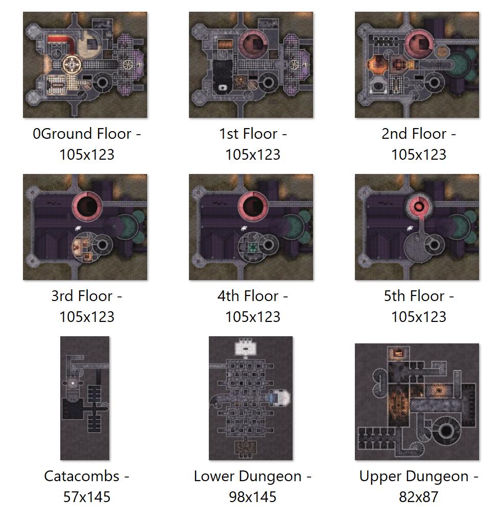 Castle Ravenloft Full Size Adventure Map Bundle - Quality Prints on ...