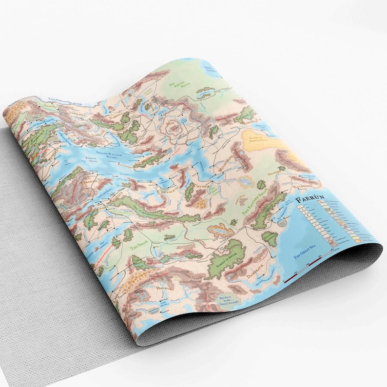 Forgotten Realms Map Canvas Print - Premium Quality Battlemap Print on ...