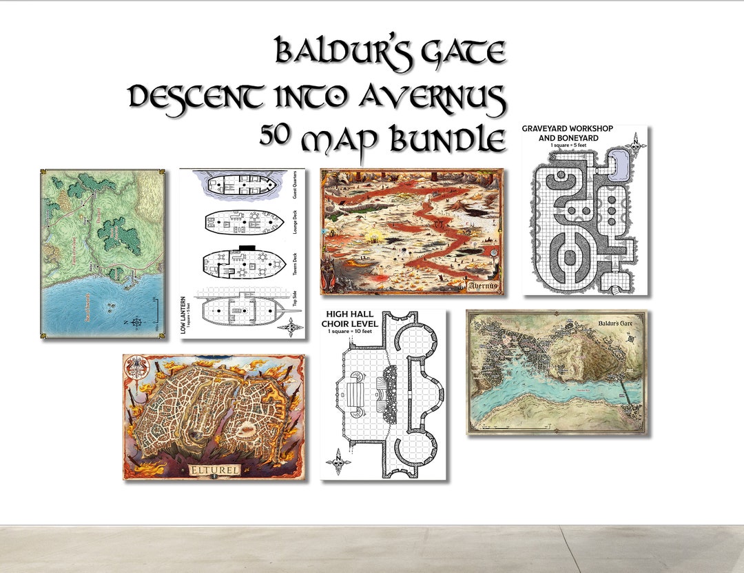 BG Descent Into Avernus Adventure Map Bundle Quality Prints on Matte ...
