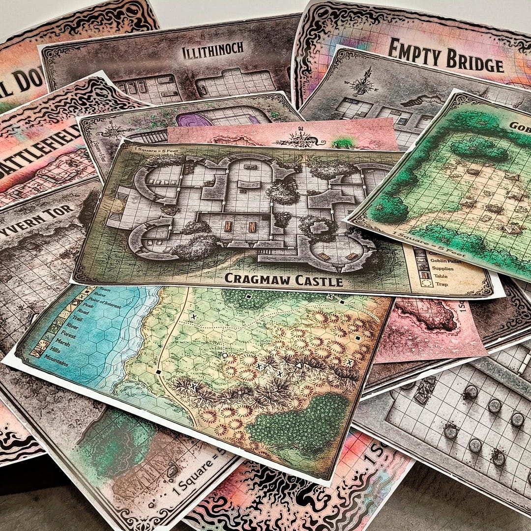 The Shattered Obelisk Full-size True 1" Inch Grid Map Prints on Poster ...