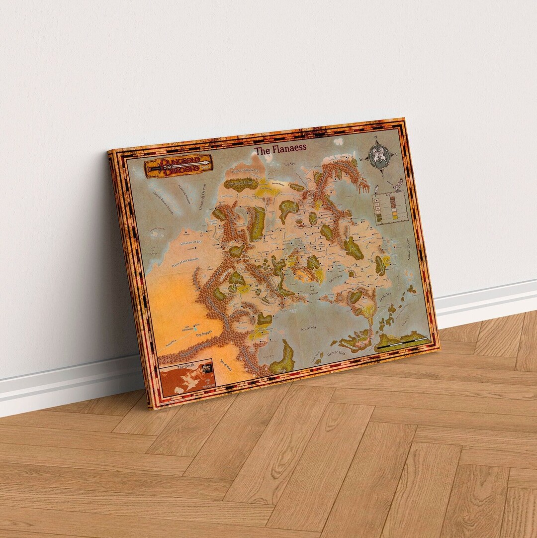 RPG World Map Canvas Print Game World Map High Grade Cotton - Etsy
