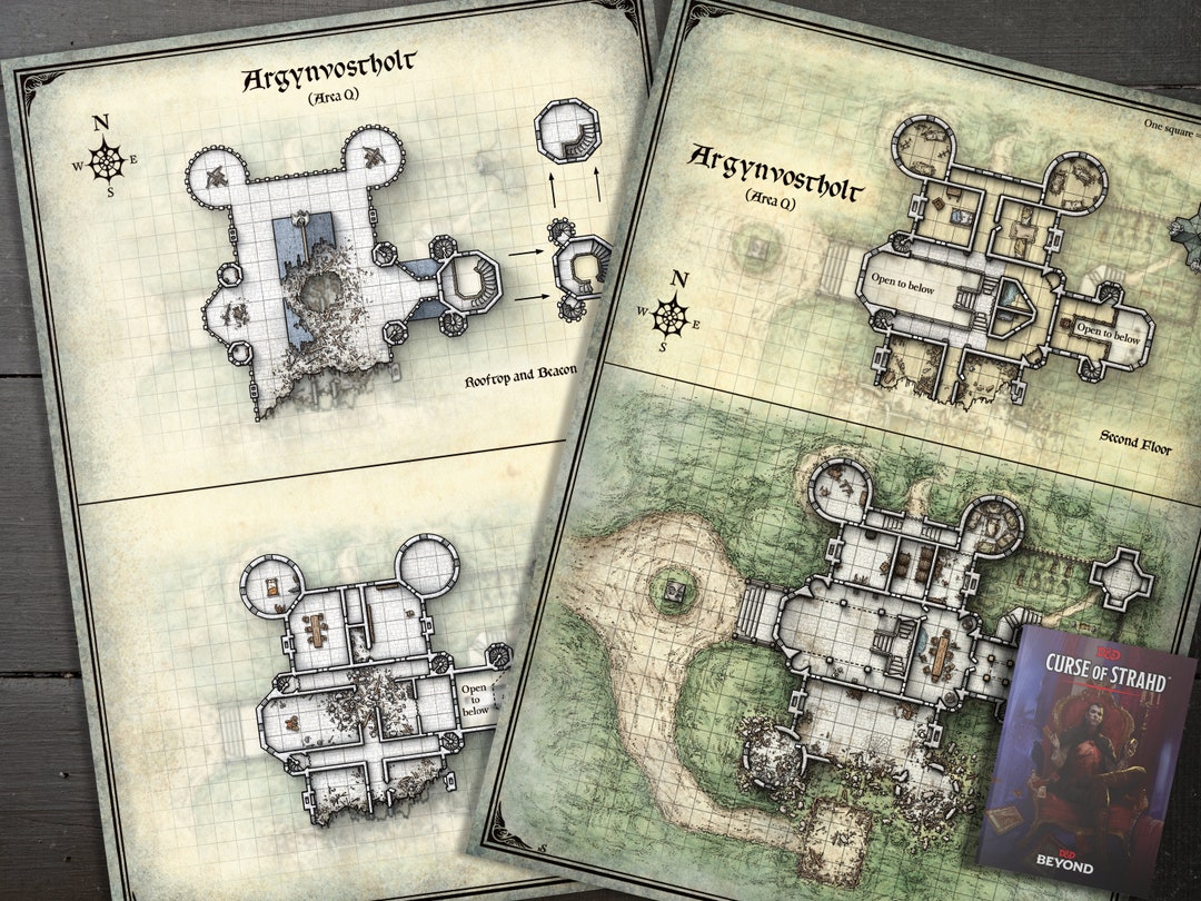 Curse of Strahd Argynvostholt Full-size Battlemap Prints on Poster ...