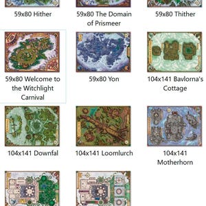 The Wild Beyond the Witchlight Full-size True 1" Inch Grid Map Prints ...