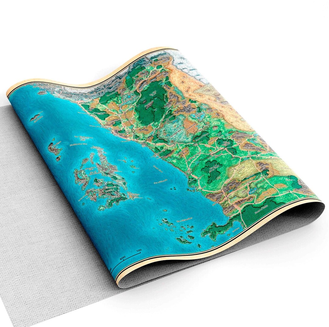 Sword Coast Map Canvas Print - Premium Quality Battlemap Print on High ...
