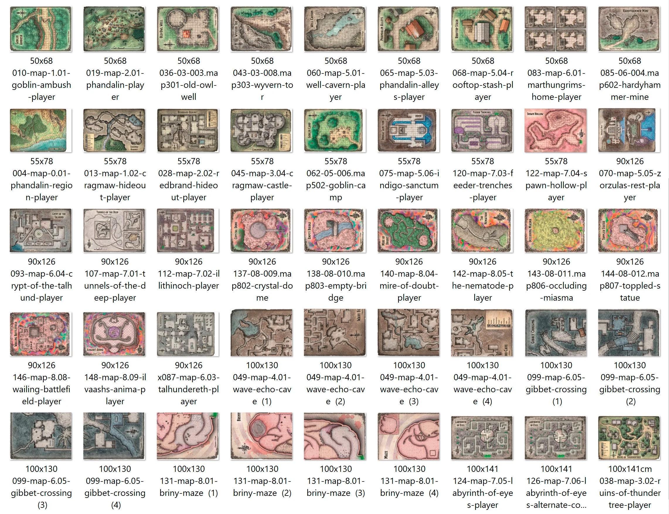 The Shattered Obelisk Full-size True 1" Inch Grid Map Prints on Poster ...