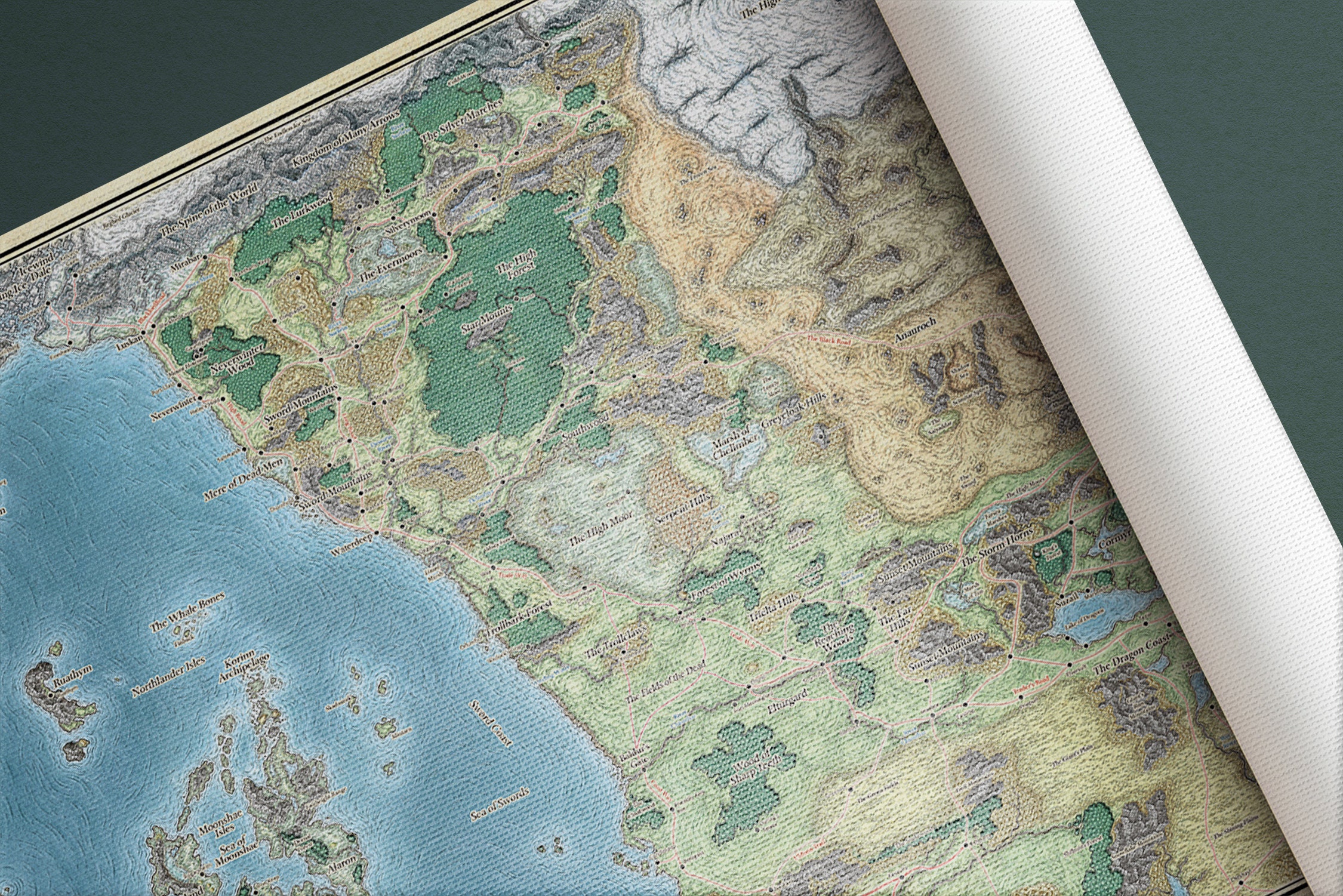 Sword Coast Map Canvas Print High Quality Battlemap Print on - Etsy ...