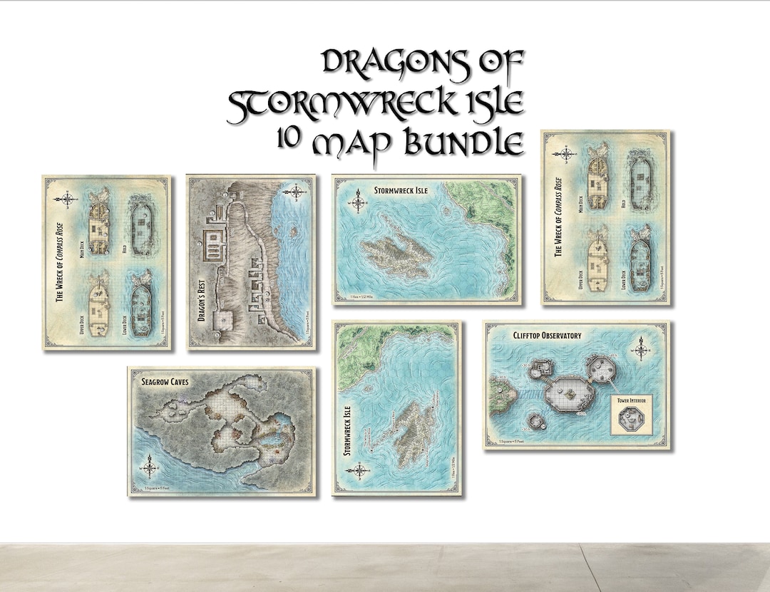 Dragons of Stormwreck Isle Adventure Map Bundle Quality Battlemap ...