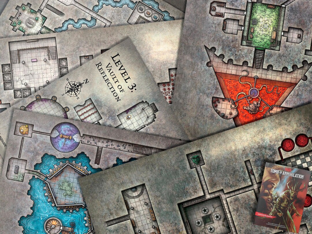 Tomb of Annihilation - 6 Levels - Full-size True 1" Inch Grid Map ...