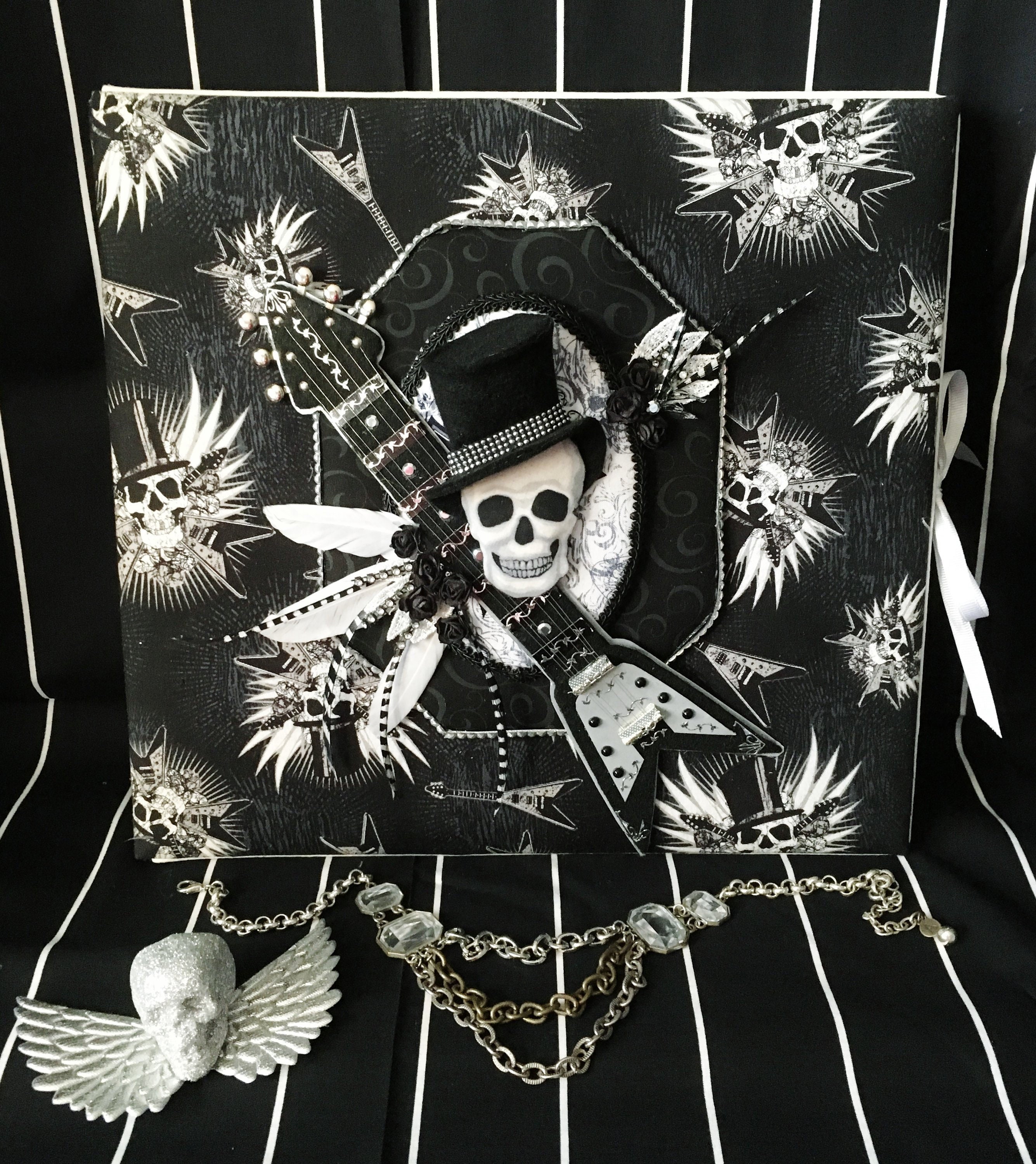 Rock Star Skulls 12 x 12 Album/Scrapbook-Steampunk/Goth/Biker/Heavy Metal