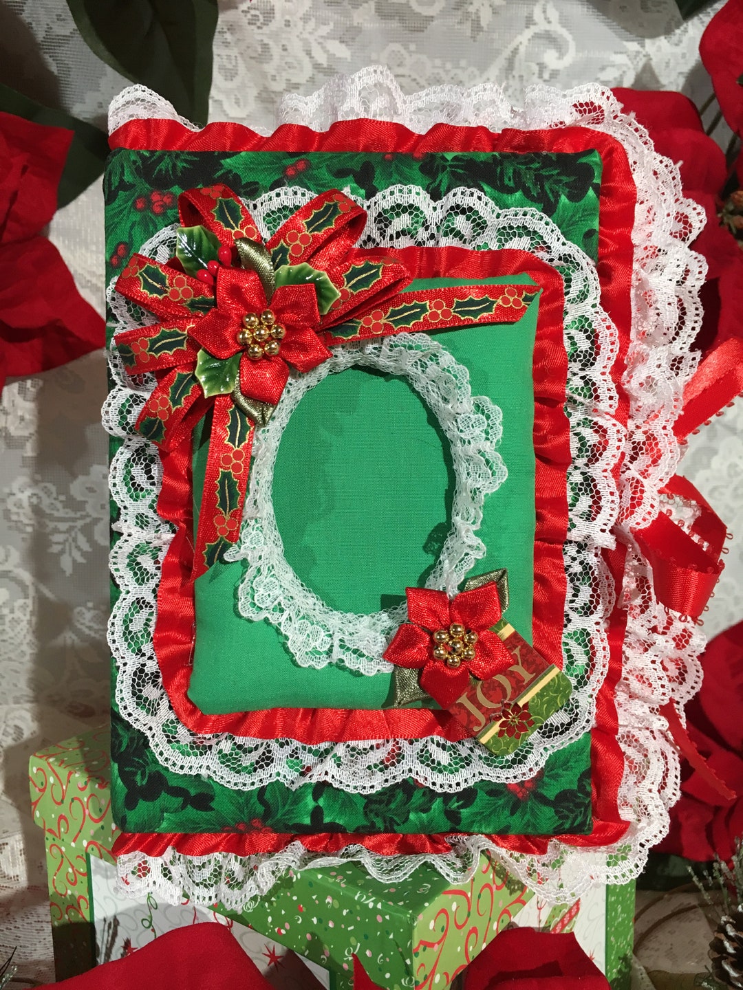 Poinsettia & Holly 100pg Pocket Christmas Album - Etsy