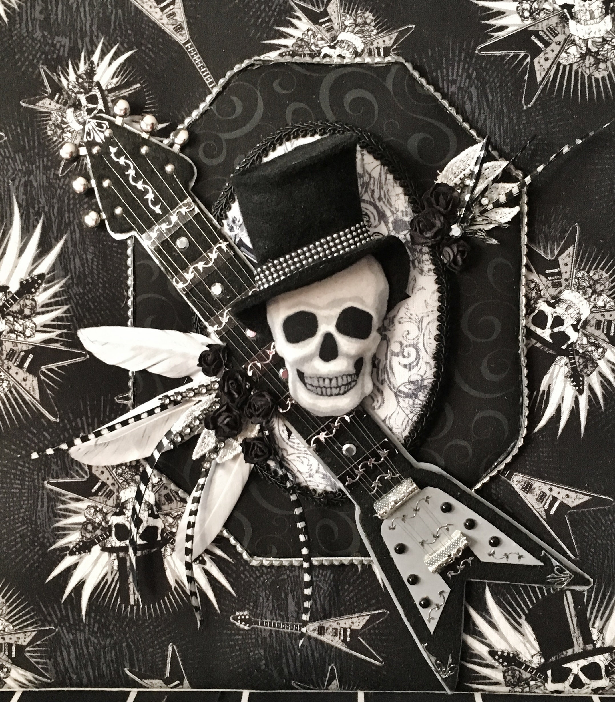 Rock Star Skulls 12 x 12 Album/Scrapbook-Steampunk/Goth/Biker/Heavy Metal