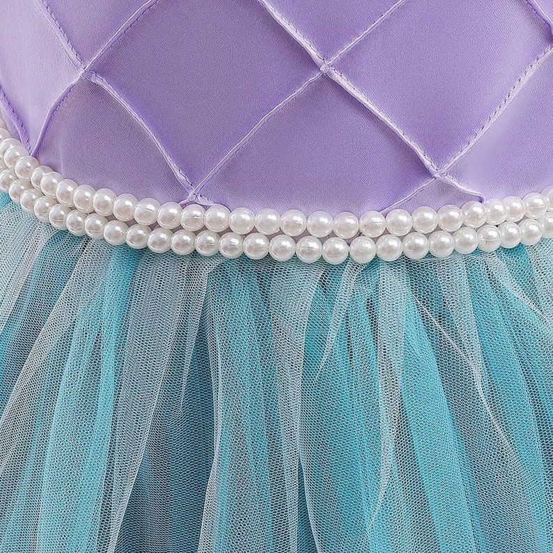 Fancy Mermaid Costume for Girls 3-10 Years, Ariel Cosplay Birthday ...