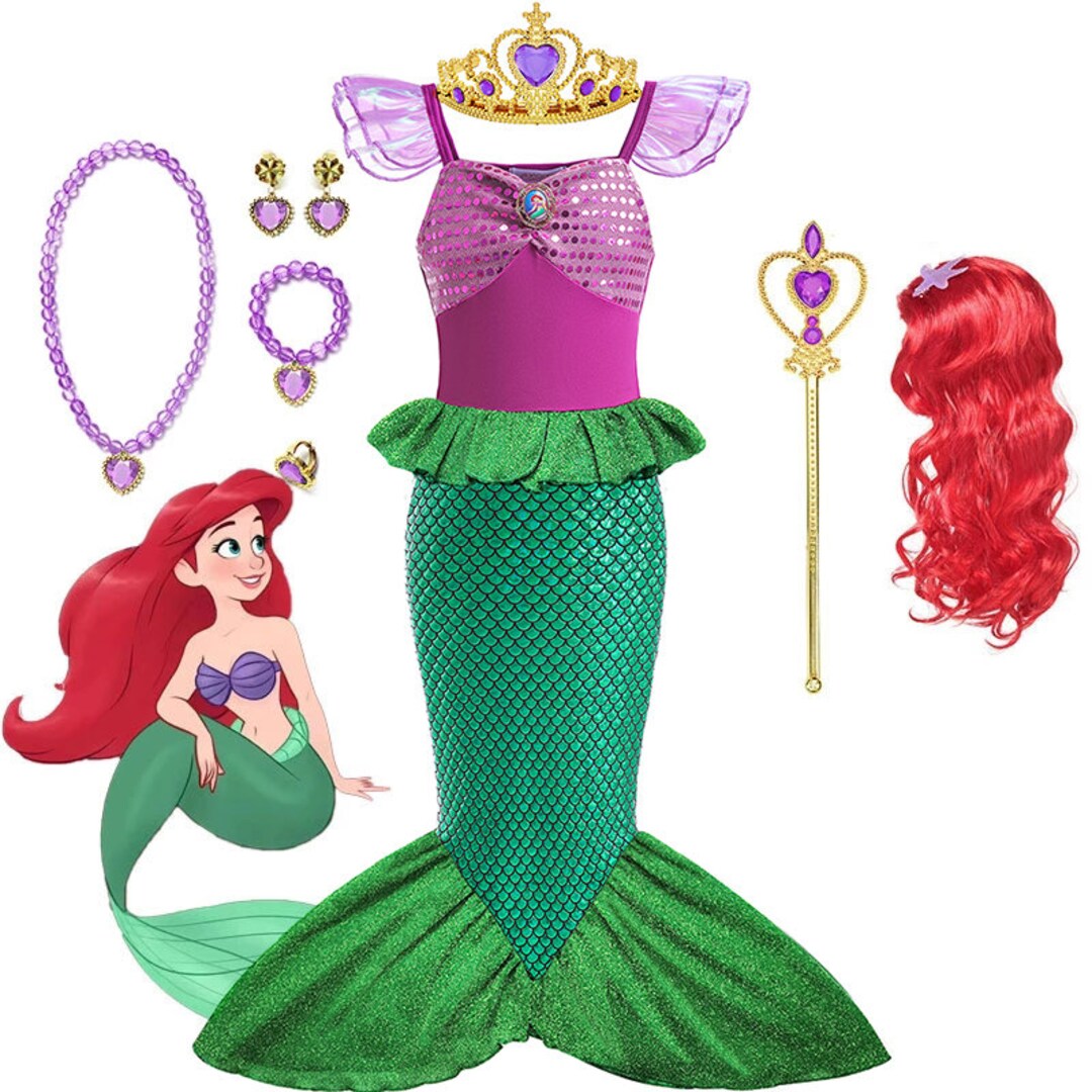 Disney Little Mermaid Ariel Princess Costume Kids Dress for Girls ...