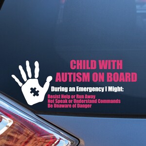Child With Autism on Board Vinyl Decal Sticker First - Etsy