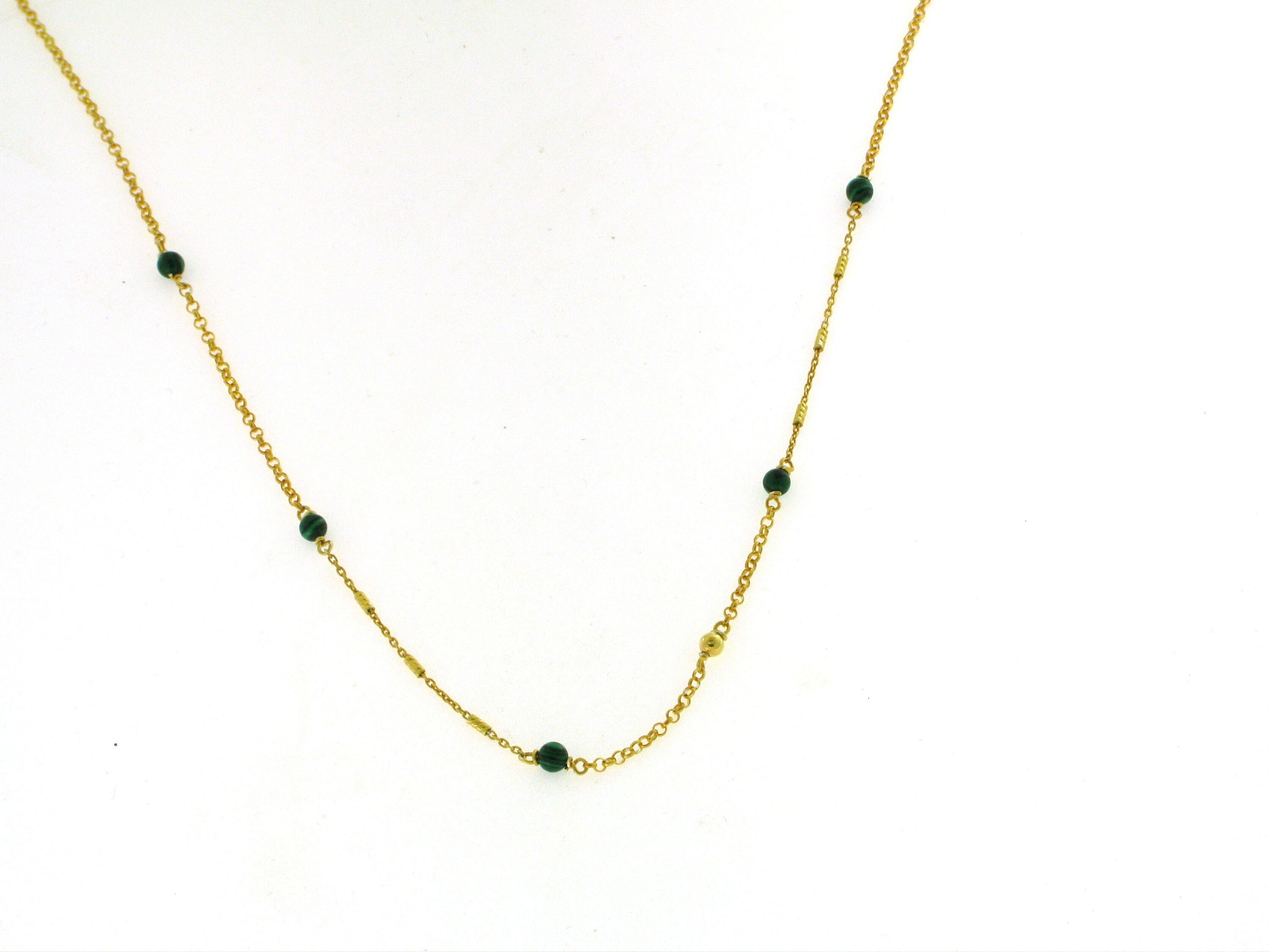 Malachite Necklace, Sterling Silver 925 Necklace, Dainty Malachite ...