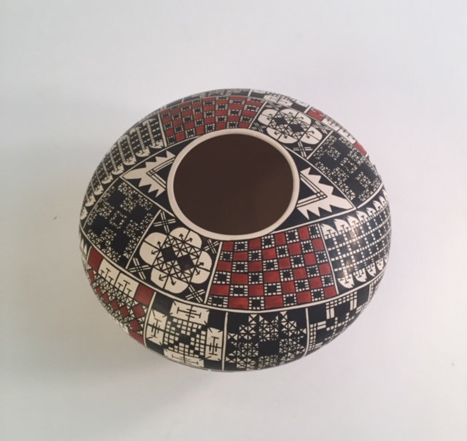 Vintage Mata Ortiz Pottery by Jose Luis Loya: Geometric Fine Line ...