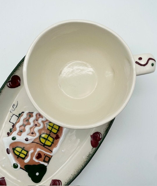 Frankoma Pottery Gingerbread House Holiday Soup and Sandwich Set Signed ...