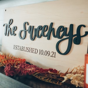 Wedding Name Sign Last Name Sign Est. Sign Wedding Gift - Etsy