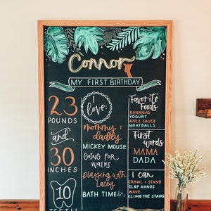 First Birthday Board Baby Milestone Board Custom Chalkboard - Etsy