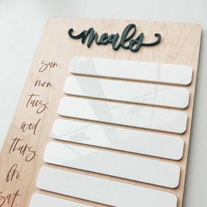 Weekly Meals, Meal Planning Dry Erase, Dry Erase Board, Family Dinner ...