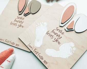 Baby's First Easter, Easter Decor, DIY Decor, Footprint Keepsake ...