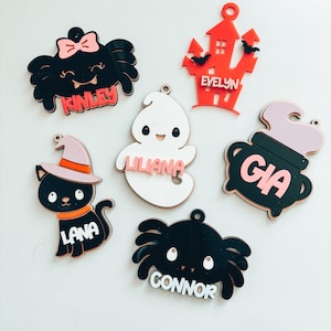 Custom Halloween Name Tag, Personalized Acrylic Basket Tag, Halloween ...